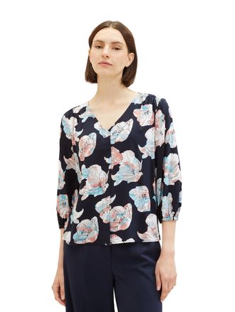 Tom Tailor Damen 1037898 Bluse mit Muster, 32413-tie dye Flower Design, 38