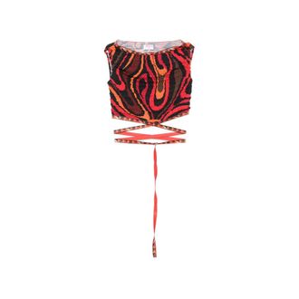 Pucci Marmo Print Shibori Laced Top - - Tops - Damen - Rot - S