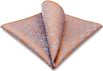 Shlax & Wing SHLAX&WING Géométrique Hommes Poche de poche Handkerchif Orange Bleu Unique Pour des Suits