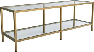 Dmora TV-Schrank Electra 130x40x45 cm Gold 2 B&ouml;den 3 F&auml;cher