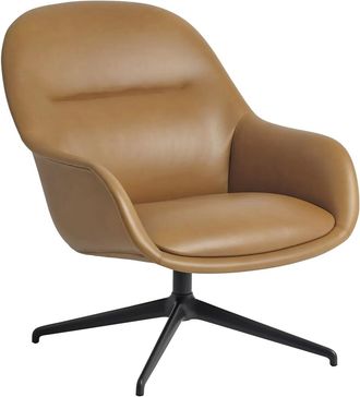 MUUTO Fauteuil lounge en cuir Fiber, Iskos-Berlin Muuto