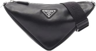 Prada Sac bandouli&egrave;re en cuir triangle Pre-owned - Femme - Pre-owned - Noir - Taille: ONE Size