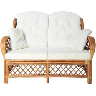 vidaXL 2-Sitzer-Sofa Hellbraun Rattan Vidaxl