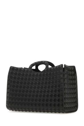 Valentino Garavani Mens Black Rubber Le Troisi&atilde;&uml;me Shopping Bag Exterior: Borse A Mano