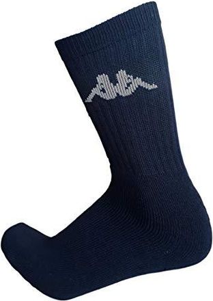 Kappa Lot de 6 paires, 12 chaussettes de sport en &eacute;ponge, hauteur mi-mollet, chaussettes de tennis, chaussettes de randonn&eacute;e pour homme et femme - Noir - 36