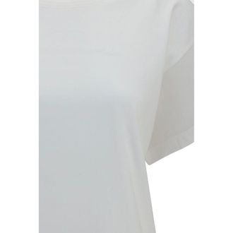 Brunello Cucinelli Cotton with Sheer Sleeves T-Shirt - White