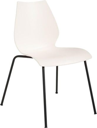 Maui [NEUWERTIG] Maui Stuhl Sitz Sitzm&ouml;bel Stahlrohr Schwarz Lackiert Zinkwei&szlig; 55x77x52cm B-Ware