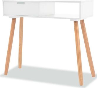 vidaXL Konsolentisch Kiefernholz Massiv 80 x 30 x 72 cm Wei&szlig; - Vidaxl