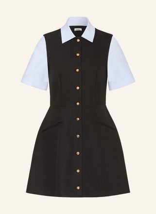 Sandro Sandro Hemdblusenkleid Im Materialmix schwarz