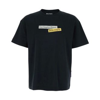 Palm Angels Homme, Tops, Noir, Taille: S Paxlatimes Reg T-Shirt