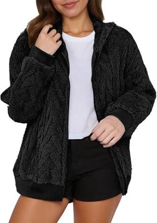 Generic Veste Pilou Manteau Hiver Femme Veste Kaki Femme Manteau Grande Taille DInt&eacute;rieur Court Hiver Grande Taille Polaire Blouson Polaire avec Capuche Polai