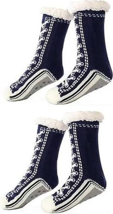 Generic Accordinglye Chaussons dhiver ultra épais en cachemire - Unisexe - Super doux, chaud et confortable - Doublure en polaire antidérapante, 2 pièces I, T