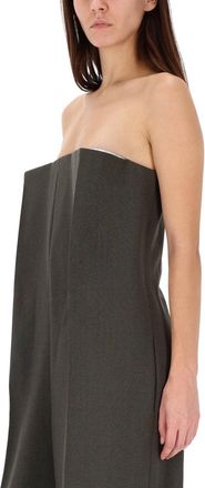 Jean Paul Gaultier Virgin Wool Bustier Jumpsuit - Gray
