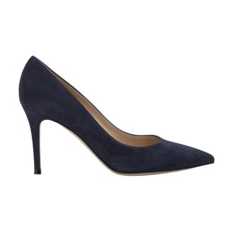 Gianvito Rossi 85mm Pumps mit Spitze aus Wildleder - - Shoes - Damen - Blau - 37 1/2 EU