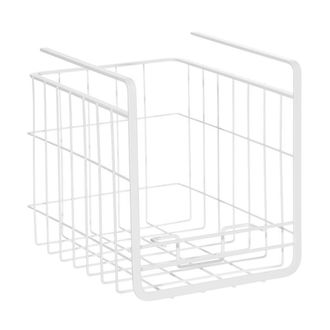 SOLUSTRE Ciieeo Drahtkorb Aufbewahrungskorb Eisen Hängend für Büro und Studentenwohnheim Platzsparende Küchenablage Schreibtisch Organizer ohne Bohren
