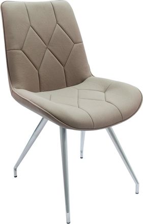 Novel Stuhl, Taupe, Edelstahl, Metall, Textil, Rundrohr, 51x89x66 cm, Esszimmer, Stühle, Esszimmerstühle