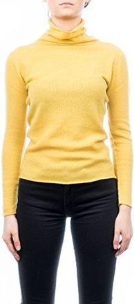 DALLE PIANE CASHMERE Pull à Col roulé 100% Cachemire, Made in Italy - Femme, Couleur: Jaune, Taille: M