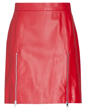 8 by YOOX LEATHER ZIP-UP SPLIT MINI SKIRT