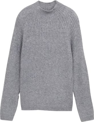 Tom Tailor Damen 1047895 Relaxed Fit Strickpullover mit Stehkragen, 10658-Cement Grey M&eacute;lange, M