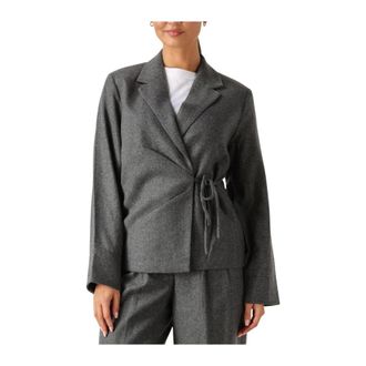 Second Female Milea Wrap Shirt - - Jackets - Damen - Grau - XL