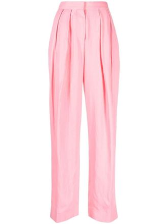 Stella McCartney pantalon ample à design plissé - Rose