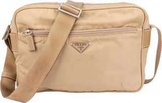 Prada Crossbody Bags - Prada Beige Nylon Triangle Side Crossbody Bag - Gr. unisize - in Beige - für Damen
