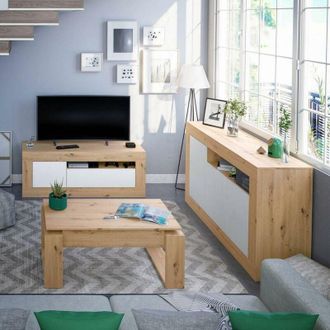 F.R.S. Table basse relevable - baltik - Rectangulaire - Chene - Sur pieds - 105 x 55 x 45 cm