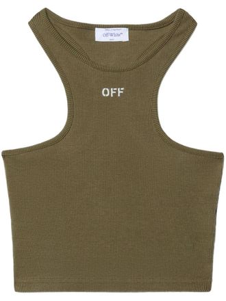 Off-white d&eacute;bardeur nervur&eacute; &agrave; logo brod&eacute; - Vert
