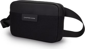 Kapten & Son Bauchtasche Bergen Crossbody All Black 0,8 L | Bauchtasche Damen & Herren | Handtasche Schwarz | Umhängetasche klein | ideal für Reisen, Alltag, City