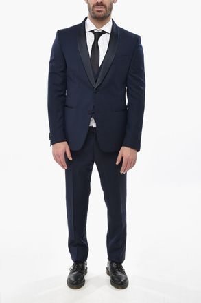 Corneliani CODE Festlicher Anzug Aus Schurwolle Mit Satin-Schalrevers Corneliani