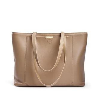 Generic Grand sac fourre-tout pour femme - Sac &agrave; main en cuir v&eacute;ritable - Sac &agrave; main Hobo souple - Sac l&eacute;ger sous les bras - Navetteur, abricot, 20*10*17 CM /