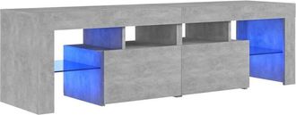 Les Tendances Meuble TV avec lumi&egrave;res LED Gris b&eacute;ton 140x35x40