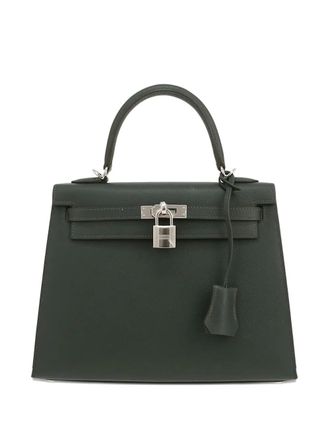 Herm&egrave;s sac &agrave; main Kelly 25 en cuir (2025) - Vert