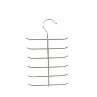 MSV Set mit 12 Kleiderbügel aus kunststoffbeschichtetem Stahl für Gürtel, Krawatten und Zubehör, praktische Aufbewahrungslösung, robust und rutschfest, 26