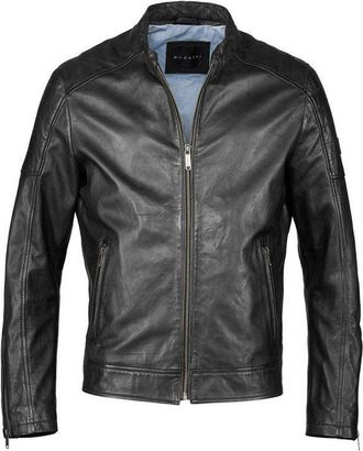 Bugatti Lederjacke BULUIGI (1-St) mit dekorativen Ziernähten und Reißverschlüssen