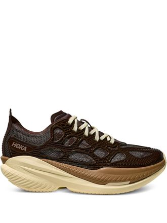 Hoka One One baskets Mach X Caged à lacets - Marron