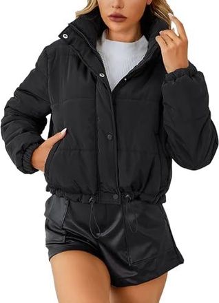 Generic Parka Chaude Femme Manteau Femme Fourrure Chic Veste D Hiver Rembourrée En Coton Avec Bouton De Fermeture Éclair Et Col Montant Pour Parka Grande Tail