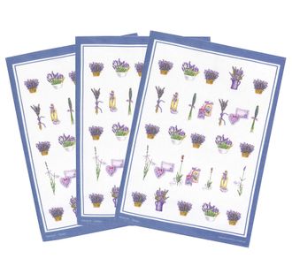 Kracht Kracht 3er Pack Halbleinen Geschirrtuch Lavendelkörbchen 50x70 cm