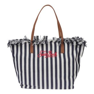MC2 Saint Barth City Gestreifte Fransen Tote Bag - - Bags - Damen - Blau - ONE SIZE