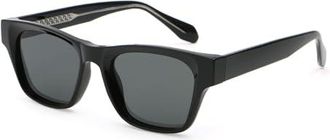 Generic Lunettes De Soleil Tendance &Agrave; Monture Carr&eacute;e For Femme, Style Streetwear, For Homme Et Usage Quotidien.(Black)