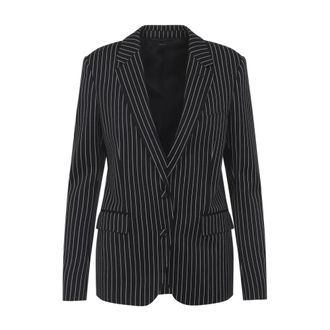 Tom Ford Gestreifter Woll-Baumwoll-Barathea-Sakko mit Einreiher - - Jackets - Damen - Schwarzk - XS