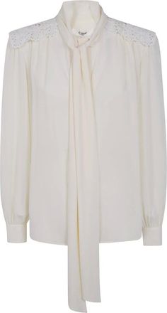 Chlo&eacute; Femme, Blouses et Chemises, Blanc, Taille: 34 FR Chemise Classique