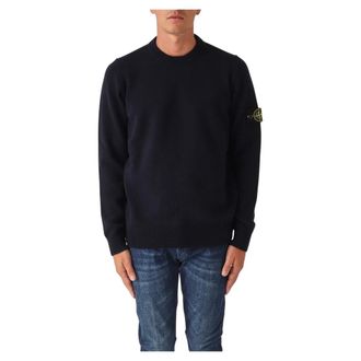 Stone Island Homme, Pulls, Bleu, Taille: 2XL Pull ras du cou en laine dagneau