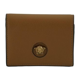 Versace Femme, Accessoires, Brun, Taille: ONE Size Portefeuille compact avec logo tête de Méduse