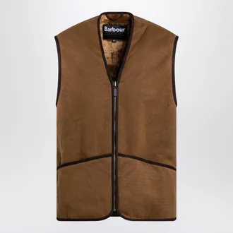 Barbour Braune Fleeceweste mit Rei&szlig;verschluss