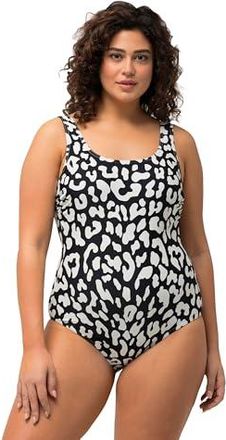 Ulla Popken Badeanzug Alice, Softliner, Dg, Leo Maillot de Bain Une pièce, Noir, 42-44 Femmes