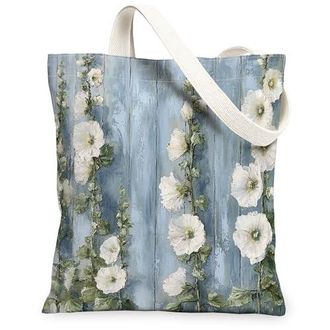 Generic Sac fourre-tout en toile de rose tr&eacute;mi&egrave;re de printemps pour faire du shopping, 33 x 38,1 cm, sac d&eacute;picerie r&eacute;utilisable pour femme, peinture esth&eacute;tiqu