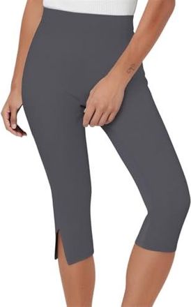 Generic Leggings 3/4 Femme Legging avec Poche Grande Taille Décontracté Skinny Chic Stretch Femmes Bas Creux Gym Fitness Pantalon Pantalons Décontractés vidés