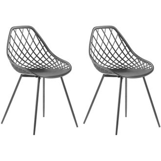 Beliani Beliani - Esszimmerstuhl 2er Set Schwarz Kunststoff/Metall Modern Minimalismus Wohnzimmer Esszimmer Salon