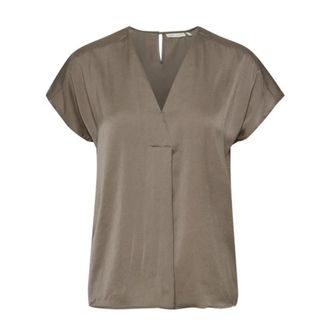 Inwear Femme, Blouses et Chemises, Brun, Taille: 44 FR Chemisier Col en V Gris Sable